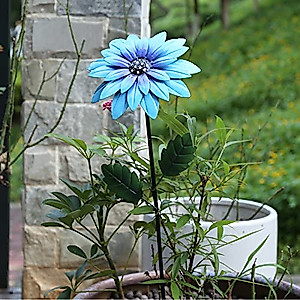 Flower Outdoor Garden Stakes Decor,Metal Flower Stick Décor,Flowers Metal Flowers Water Proof Decorative for Lawn Yard Patio