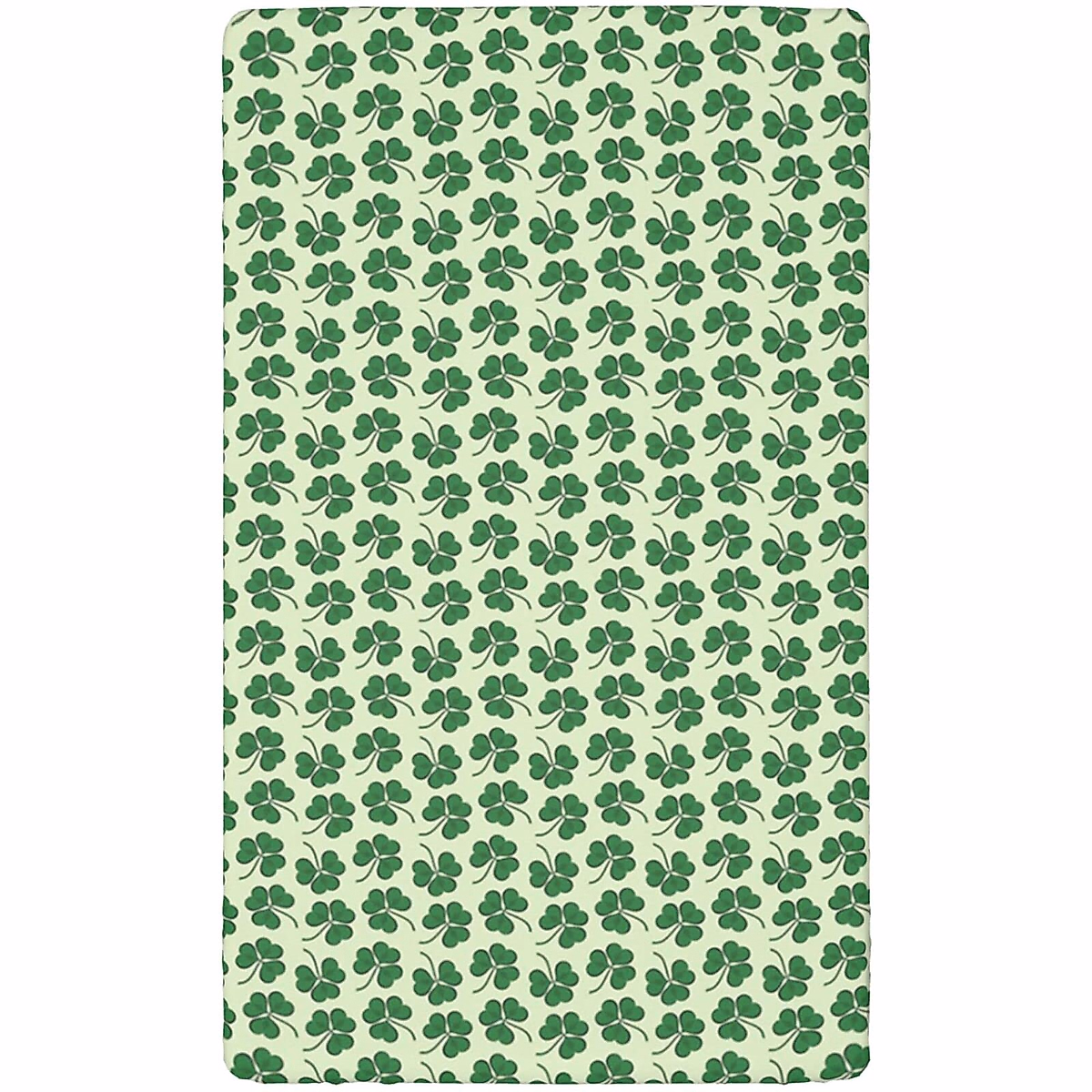 St Patrick's Day Themed Fitted Crib Sheet,Standard Crib Mattress Fitted Sheet Toddler Bed Mattress Sheets-Crib Mattress Sheet or Toddler Bed Sheet,28“ x52“,Green and Pastel Green