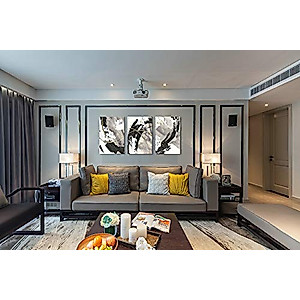 Black and White Canvas Art Wall Decor for Living Room Framed Abstract 3 Piece Gold Gray Print Painting Modern Artwork 16x24in x3