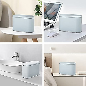 Mini Trash can with lid - SYNCVIBE 0.5 Gallon Small Trash Can with Press Top Lid, 2 Liter Small Garbage Can with Removable Inner Bucket, Small Wastebasket for Bathroom, Bedside, Coffee, Study, Dorm