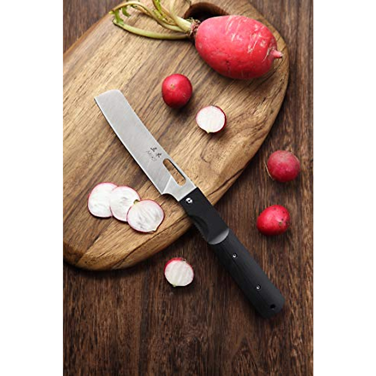 Miki Sharp 440A Stainless Steel Blade Japanese Kitchen Chef Folding Pocket Knife for Outdoor Camping Cooking (Chef Blade)