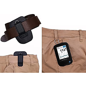 Fitted Leather Case W/Screen Protector (Includes Carabiner & Lanyard) for Freestyle Libre,Freestyle Libre 2, Freestyle Libre 14 Day,Freestyle Libre HD (Black)