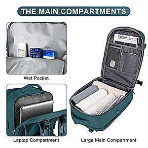 coofay Travel Backpack For Women Men Airline Approved Carry On Backpack Flight Approved Waterproof Sports Luggage Backpack Casual Daypack Small Hiking Backpack Peacock Blue