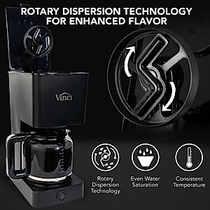 VINCI RDT Classic Coffee Maker 12 Cup Spinning Spray Head Coffee Brewer