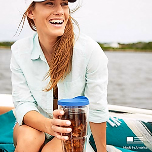 Tervis Navy Made in USA Double Walled Insulated Tumbler Travel Cup Keeps Drinks Cold & Hot, 24oz, Anchor