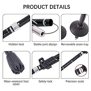 Kelendle Collapsible Trekking Pole Aluminum Ultralight Travel Trekking Hiking Pole for Men and Women Purple