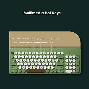 Wireless Keyboard and Mouse Combo, Superbcco 2.4GHz USB Cordless Computer Keyboard with Numeric Keypad, Quiet Click, Round Keys, Slim for Desktop/PC/Laptop/Surface/Windows OS (Chocolate Green)