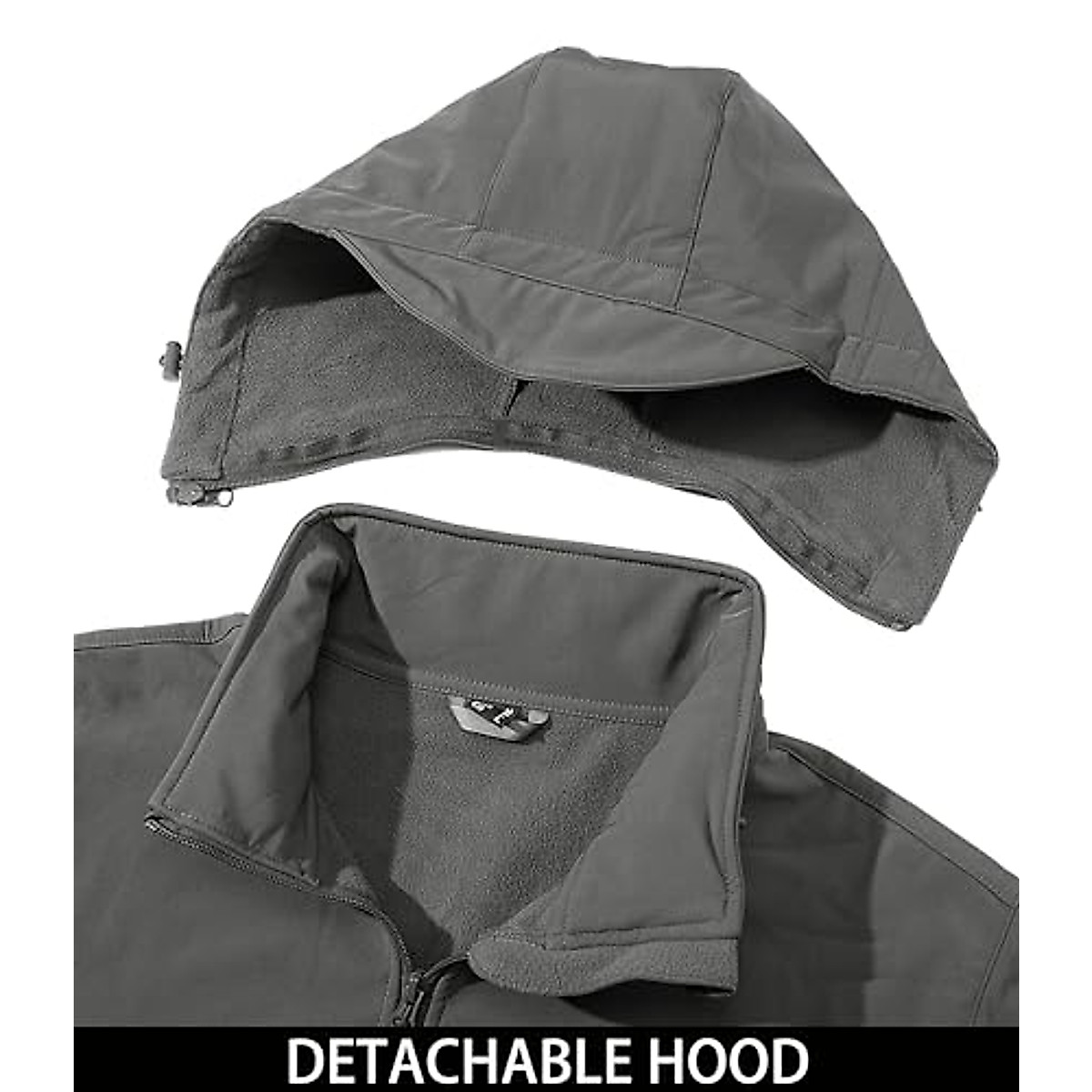 Mens Waterproof Jacket Mens Winter Coat Windproof Jacket Tactical Jackets Rain Jacket Winter Jacket Softshell Jacket for Men Grey XL