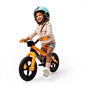Chillafish Bmxie² Lightweight Balance Bike with Integrated Footrest and Footbrake for Kids Ages 2 to 5 Years, 12-inch Airless Rubberskin Tires, Adjustable Seat Without Tools, Blue