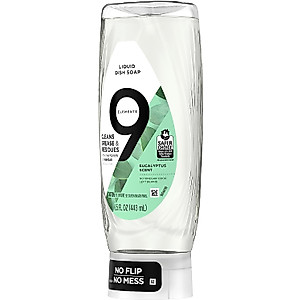 9 Elements EZ Squeeze Dish Soap, Eucalyptus Scent, 15 oz Bottles (3 Pack)