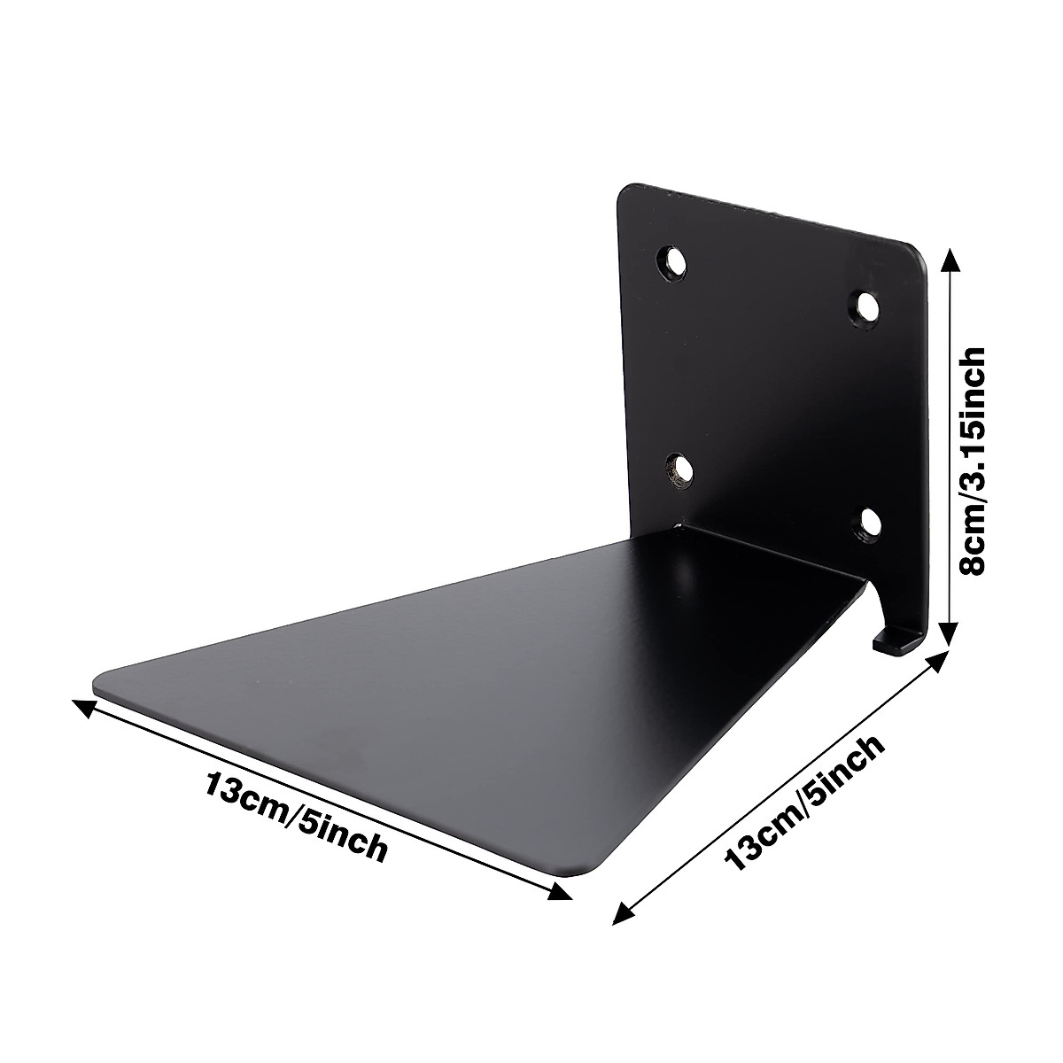 VASGOR Set of 4 Invisible Floating Bookshelf, Heavy Duty Wall Mounted Book Shelf Organizer, Wall Mount Metal Shelves Holder for Books (4, Black)