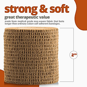 MEDca Self Adherent Cohesive Wrap Bandages 2 Inches X 5 Yards 6 Count, (Rainbow Color)