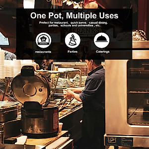 Onlicuf Commercial Rice Cooker 70-Cup Cooked (35-Cup Uncooked) Stainless Steel Housing 1550W for Restaurant