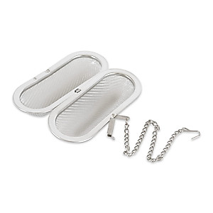 RSVP International Endurance Kitchen Collection Stainless Steel Mesh Floating Spice Infuser for Soups, Stews or Large Tea Pot, Jumbo Oval, 4.25x1.75