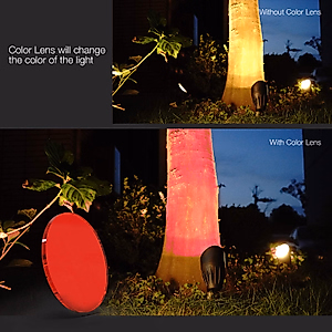 GOODSMANN Red Color Lenses with Metal Clip Transparent Glass Filter for Bulbs Spotlight Floodlight Diameter 2IN Light Shade Outdoor Landscape Decorate Lighting 9920-3520-R