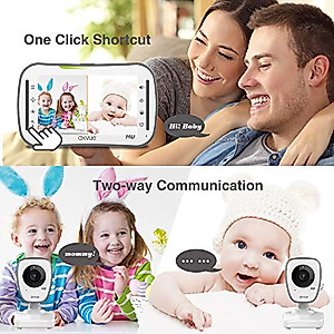 Axvue HD Video Baby Monitor, 720P HD Image Quality, 5.0" IPS Screen Monitor & 2 Camera, Range up to 1000ft, 24 Hour Battery Life, 2-Way Talk, Split Screen, Night Vision, Temperature Monitor, No WiFi.