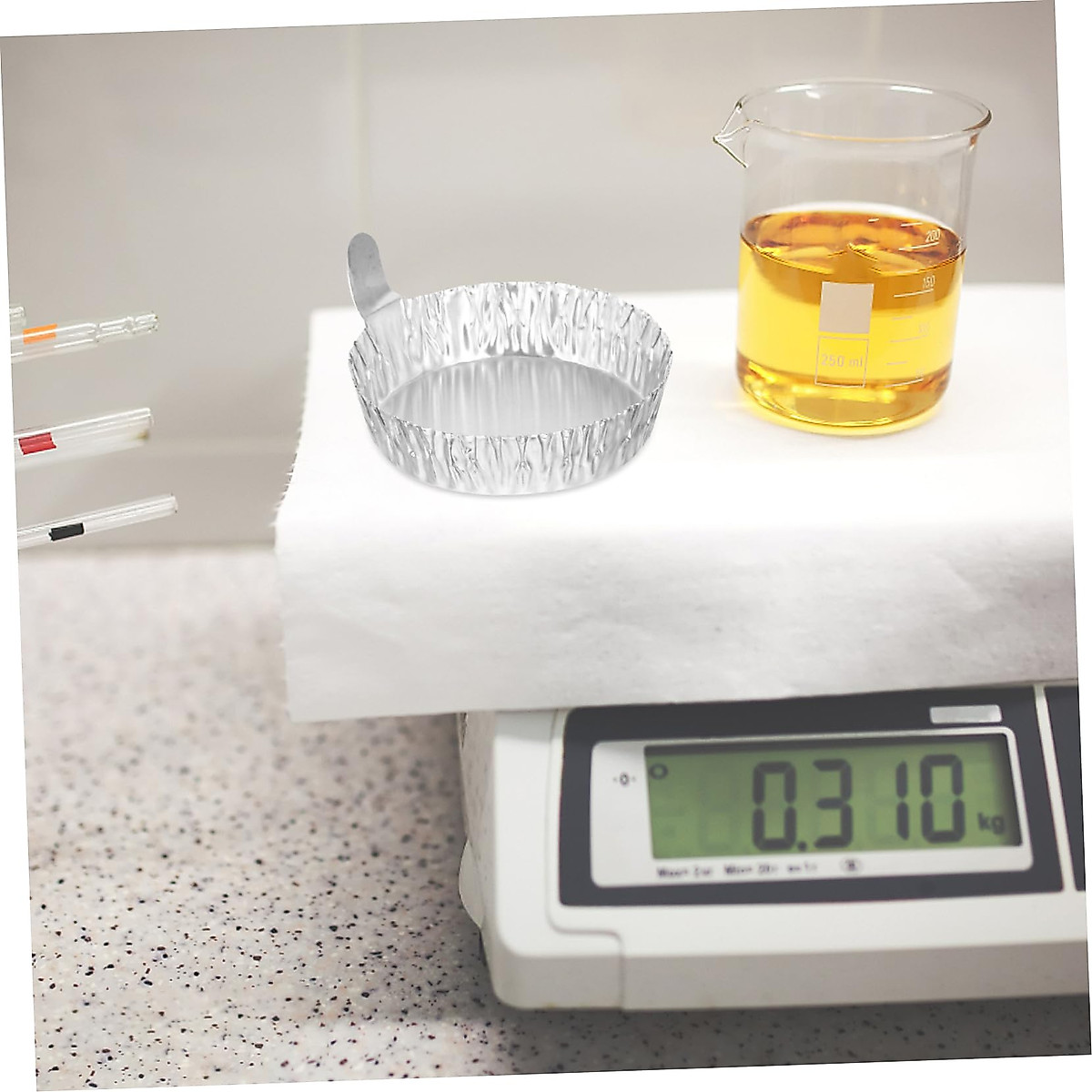 SEWOART 50Pcs Aluminum Foil Weighing Plates Disposable Weighing Trays for Labs Sample Weighing Pans Lightweight Aluminum Foil Pans for Accurate Measurements