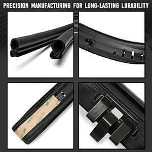WEILEITE Front Door Window Molding Rubber Felt Trim Seal Weather Stripping Kit Fit for GMC C1500 C2500 C3500 K1500 K2500 K3500 Jimmy Chevy C10 C20 C30 K10 K20 K30 Blazer Suburban V1500 R1500 Truck