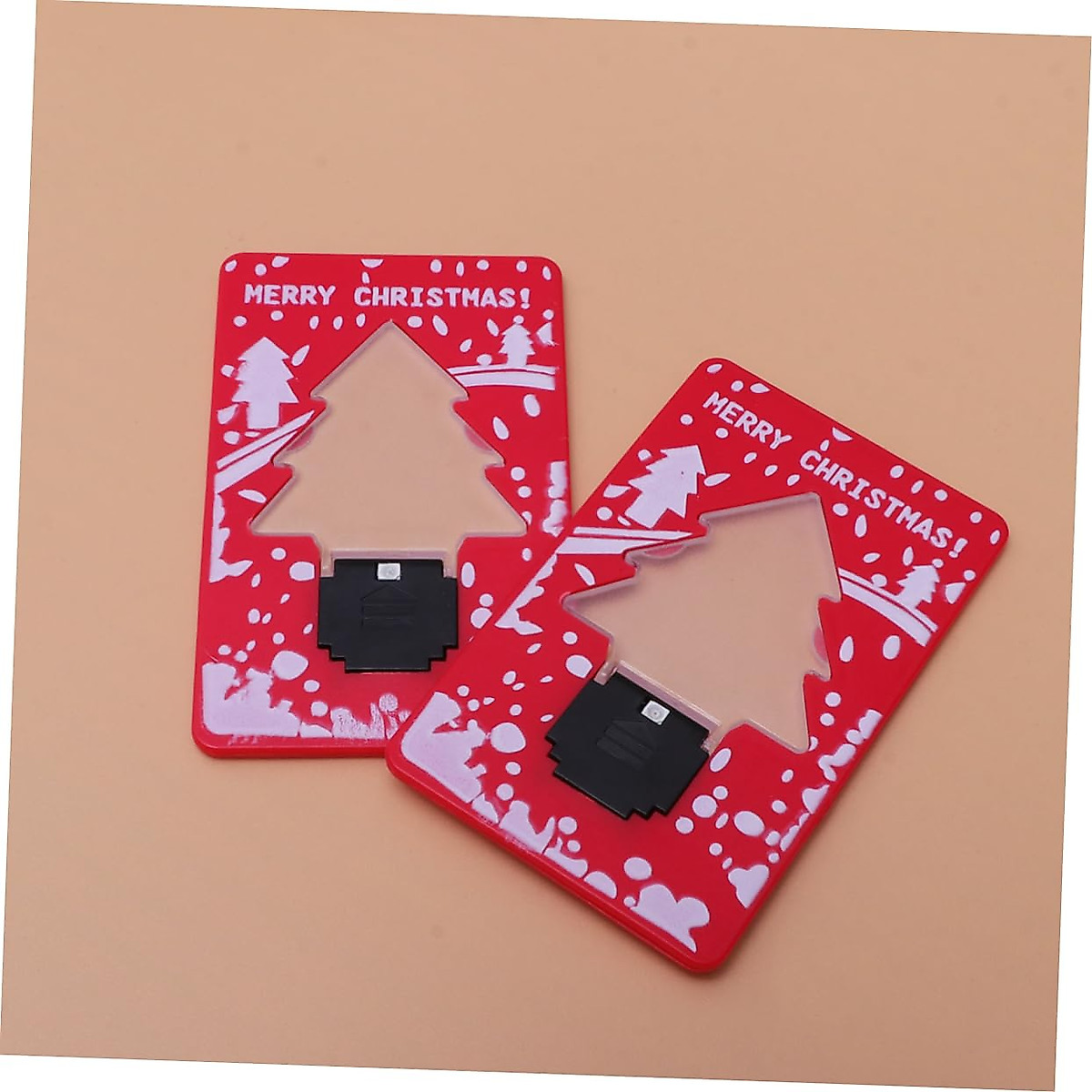 DOITOOL 15 Pcs Christmas Decorative Night Light Christmas Pocket Lamp Christmas Folding Lamp Portable Credit Card Light Cristmas Glowing Toy Cristmas Party Favors Child Christmas Tree