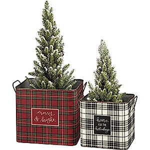 Primitives By Kathy 108437 Home for The Holidays Bin, Set of 2, Muticolor