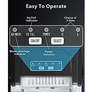 COWSAR Ice Makers Countertop, Portable Ice Maker Machine 6 Mins/9 Pcs Bullet 26.5lbs/24Hrs with Self-Cleaning, Ice Scoop and Basket, Ice Maker for Party/Kitchen/Home/Office