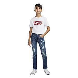 Levi's Boys' 510 Skinny Fit Destructed Jeans, Paper Shredder, 12