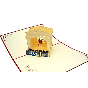 iGifts And Cards Inspirational Ballet Dancers 3D Pop Up Greeting Card - Orchestra, Beautiful, Curtains, Stage, Half-Fold, Birthday, Thinking of You, Retirement, Congratulations