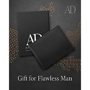 Access Denied Slim Leather Bifold Wallets For Men - Minimalist Mens Wallet RFID Blocking Card Holder With ID Window Gifts For Men