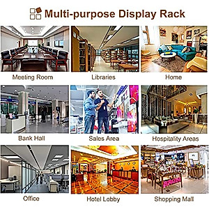 Magazine Rack Brochure Display Rack Steel Magazine Rack, Library Exhibition Hall Exhibition Literature Poster Organizer Rack 4 Tiers, Easy to Assemble (Color : White)