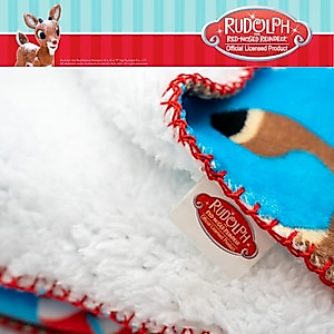 Franco Rudolph The Red Nose Reindeer Holiday Christmas Kids Bedding Soft Plush Sherpa Blanket Throw, 46 in x 60 in, (Officially Licensed Product)