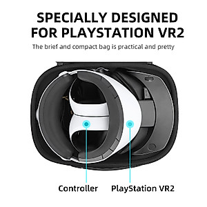 For PlayStation VR2 PSVR2 Storage Bag Carrying Case, Portable Handheld Zipper Bag for VR Headset & Handle Accessories