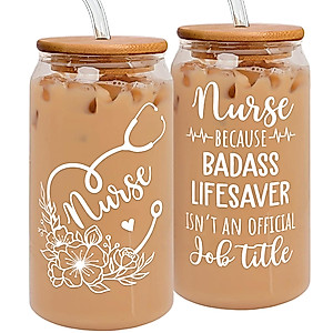 Nurse Gifts - Nurse Gifts for Women - Christmas Gifts for Nurses, Nurse Appreciation Gifts - Gifts for Nurses, Nursing Gifts, Nurses Gifts - Nurse Practitioner Gifts for Women - 16 Oz Can Glass