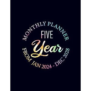 2024-2028 Five Year Monthly Planner: 5 Year calendar from January 2024 to December 2028 Schedule Organizer with federal holidays