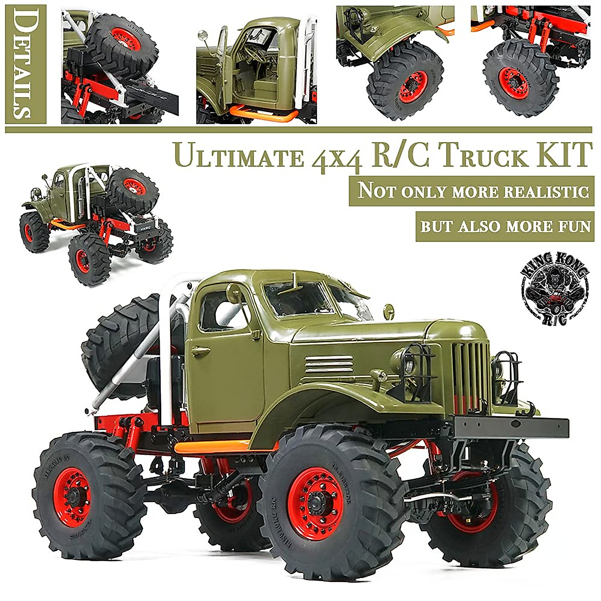 Kingkong RC 1/12th RC Crawler Q157 Mud Monster 4x4 Soviet Truck w/Metal Chassis KIT Set