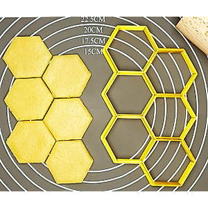 Multi 2.25" Hexagon Geometric Cookie Cutter, Honeycomb Multicutter for Dough, Fondant, Clay (Hexagon (2.25 inch))