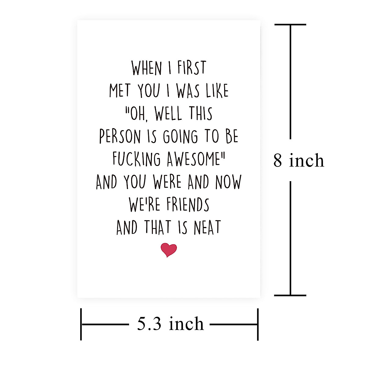 Funny and Sarcastic Friendship Card, Best Friend Birthday Card for Bestie, Sweet Unique Bday Card