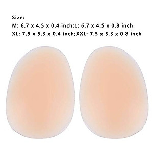 CHICTRY Silicone Butt Pads Adhesive Reusable Buttocks Enhancers Inserts Padding for Padded Women Push Up Panties Light Flesh Pink XXL