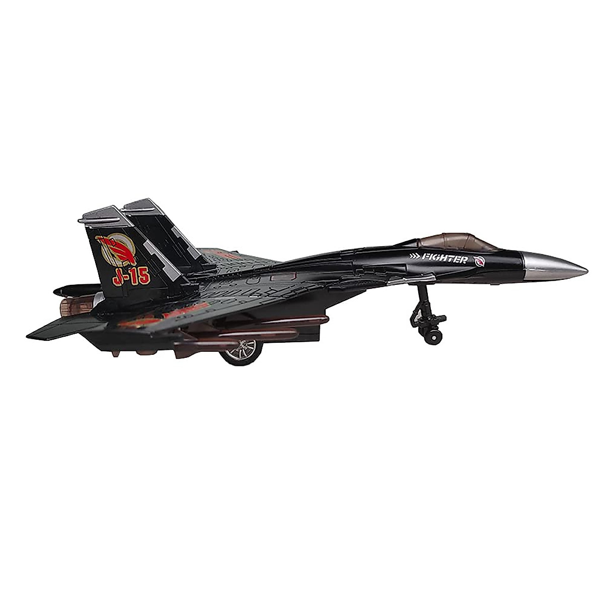 HSOMiD Army Air Force Fighter Jet Toy Military Airplane - Fun Lights and Sounds, Bump and Go Action Pretend Play Kids Aircraft Bomber Plane