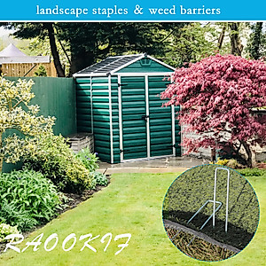 RAOOKIF 12 Inch Galvanized Garden Landscape Staples Stakes, 20/50/100/200Pcs Garden Metal Stakes, 11 Gauge Heavy Duty Ground Stakes for Decoration, Fence Stakes Lawn Stake, Fabric Pins (20, 12 Inch)