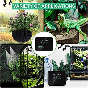 FOUDOUR Reptile Humidifiers Misting System for Reptile Terrariums Rainforest Sprayer Reptile Fogger with Timing Controller for Reptiles/Chameleons/Herbs