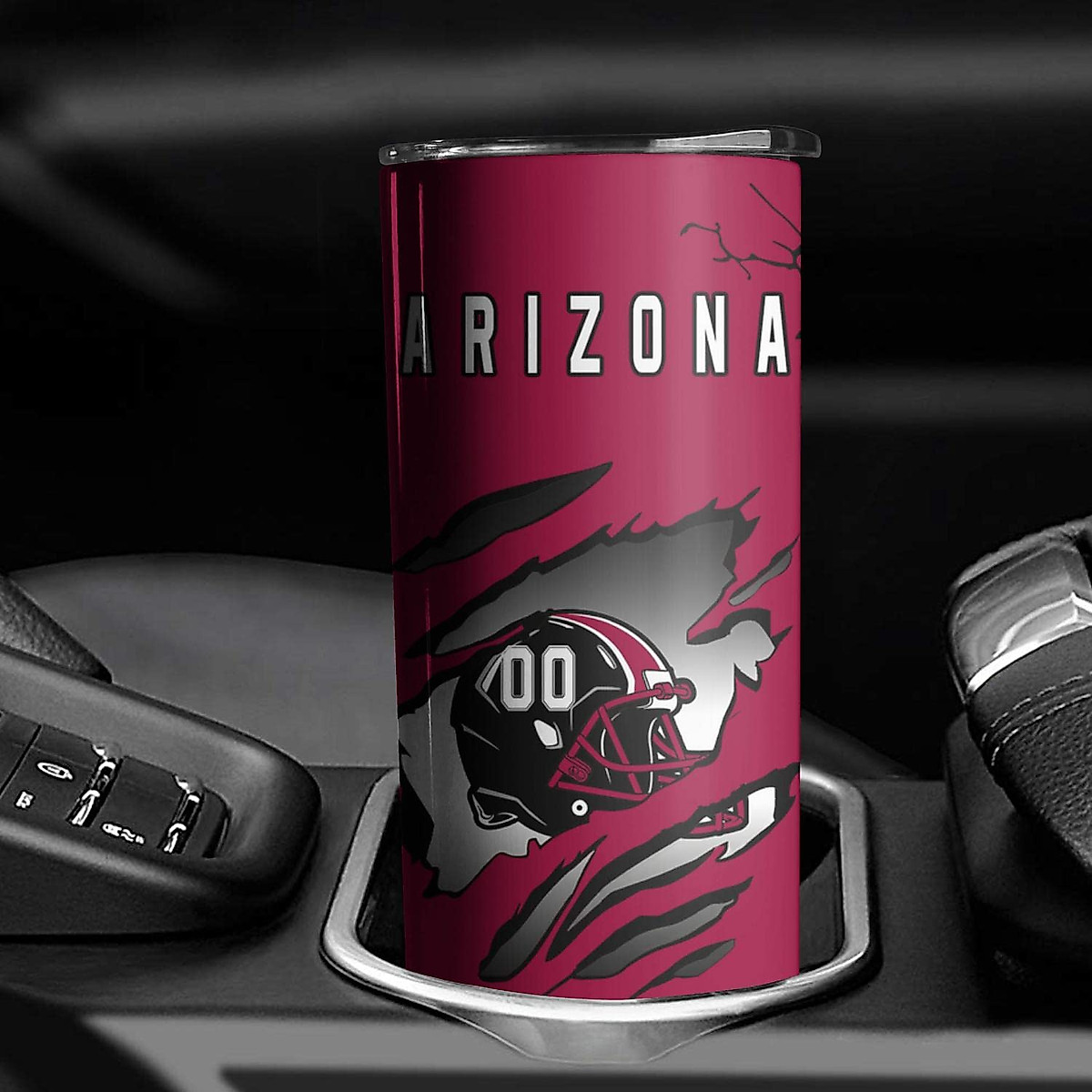 20oz Customs Football City Tumbler with Lid and Straws, Personalized Football GIfts for Fans, Travel Cup Adds Your Name and Number