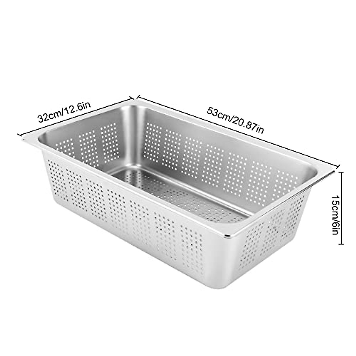 Mgorgeous Anti-Jam Perforated Stainless Steel Steam Table/Hotel Pan, Pack of 2 (6inch)
