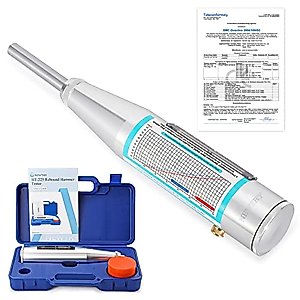 NEWTRY Concrete Rebound Hammer, Tester Portable Resiliometer Test, 10-60Mpa 1450-8702psi with User’s Guide in English Text & Video