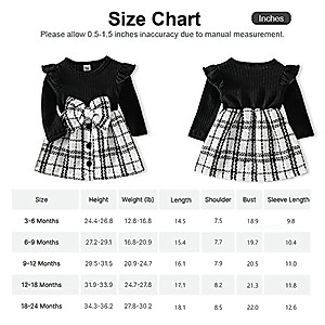 PATPAT Baby Girl Dress Newborn Infant Girls Dress Ruffle Sleeve Toddler Dress