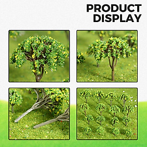 Yetaha 20PCS Mini Fairy Garden Model Trees, Miniature Plant Ornament Models Green Diorama Supplies for DIY Craft Train Landscape Railroad Scenery Sand Military Layout Model War Gaming Terrain