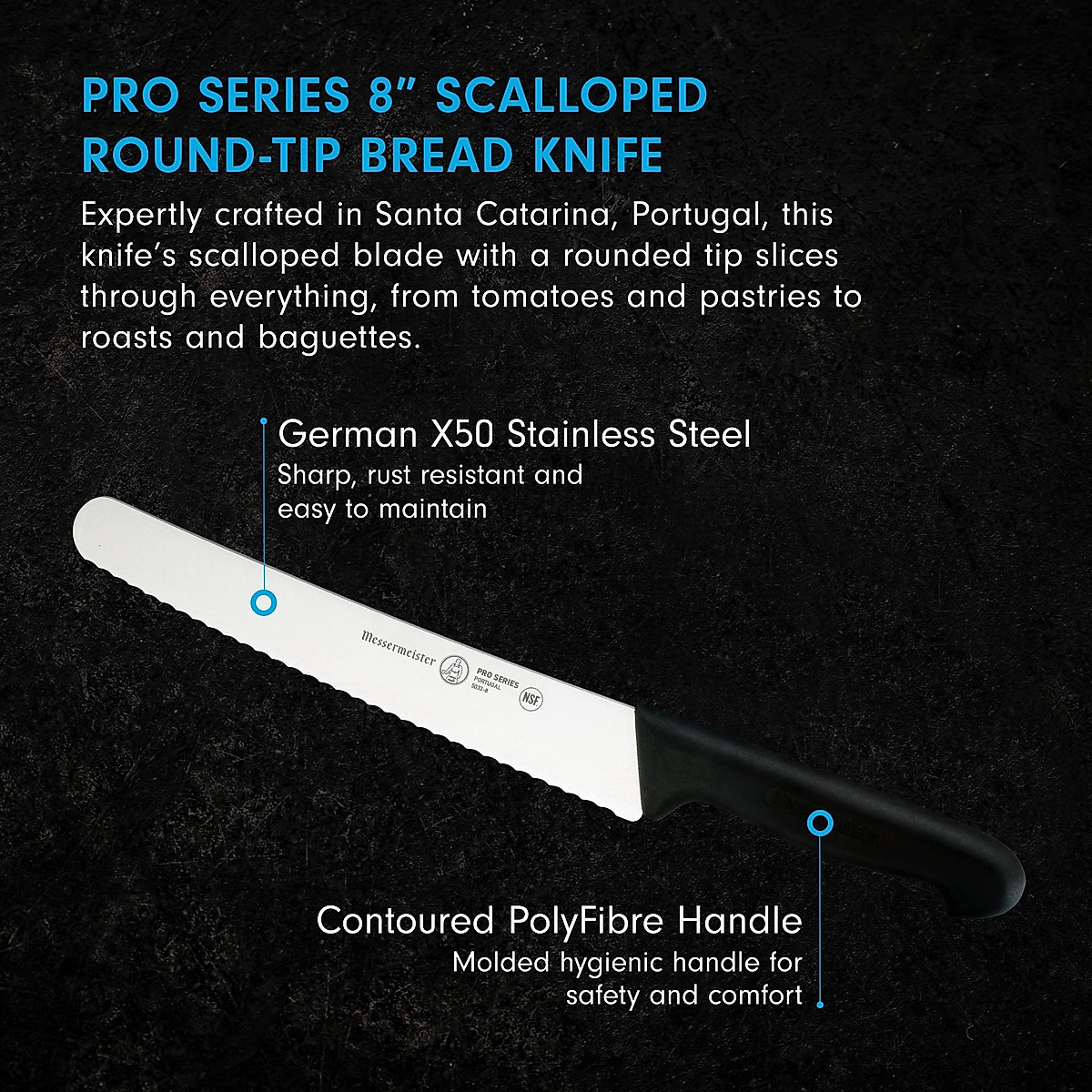 Messermeister Four Seasons Scalloped Baker's Bread Knife, 8-Inch