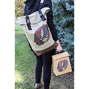 Ripple Junction Grateful Dead Steal Your Face Logo Roll Top Lunch Bag Reusable and Washable
