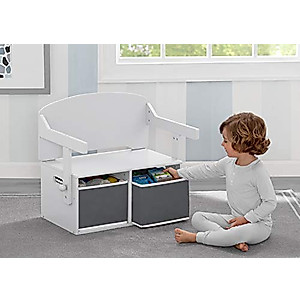 Delta Children MySize Kids Convertible Activity Bench - Greenguard Gold Certified, Bianca White