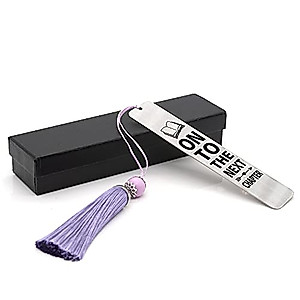 DYJYBMY On to The Next Chapter, Metal Bookmark, Engraved Bookmark, Teacher Gift, Book Club Gifts, Wedding Party Gift, Gift for Women Men Book Lover Friends Librarian