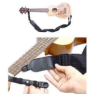 Rayzm Ukulele Strap, Soft Non-slip Nylon Shoulder Strap for Ukulele or Small Size Guitar, Length Adjustable, a Metal End-Pin Included